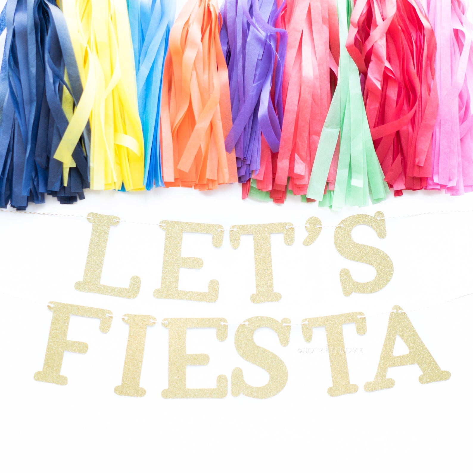 LET'S FIESTA GARLAND | Cinco de Mayo Multi-Color Paper Letter Garland ...