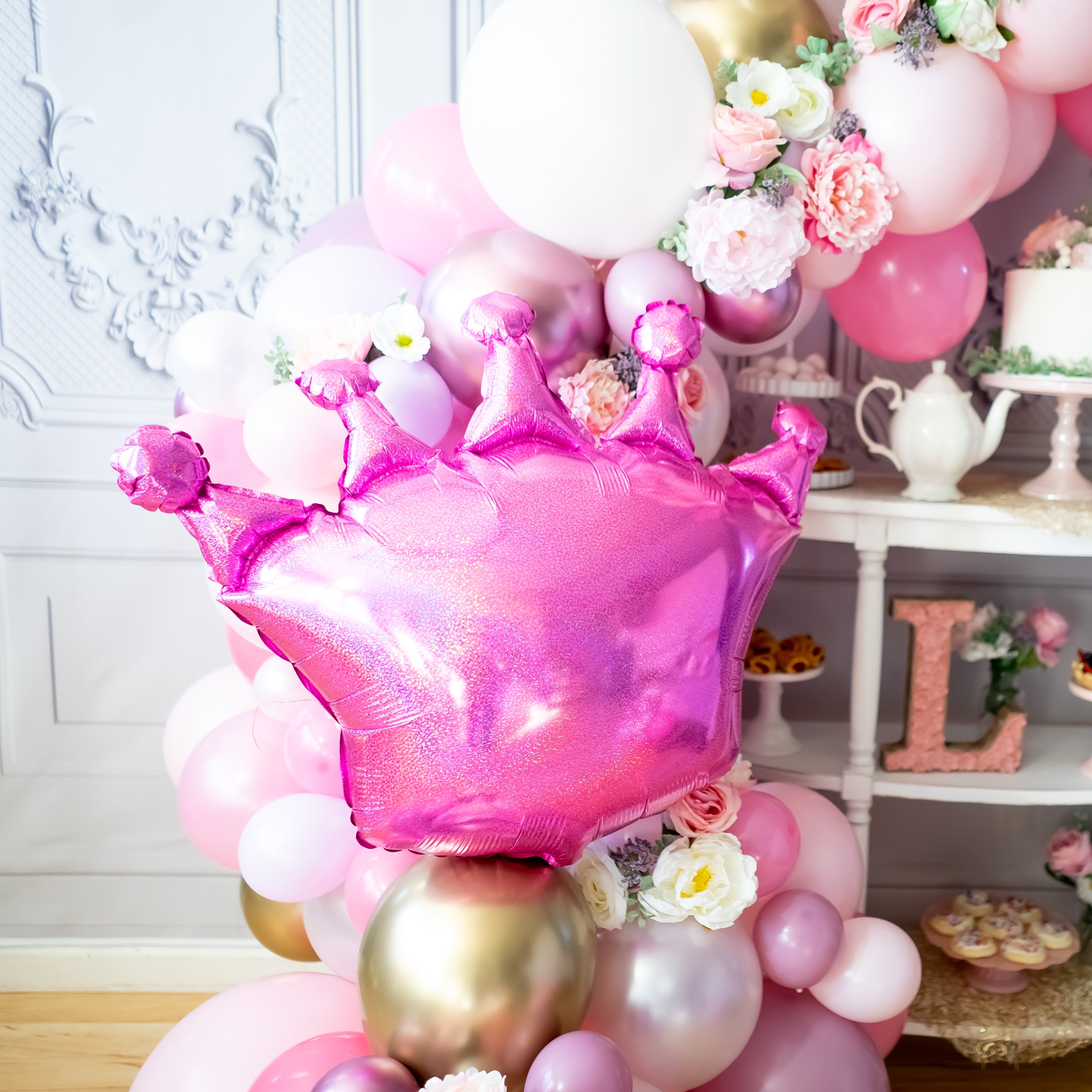 Pink Princess Crown Balloon | Birthday Princess Party Decorations ...